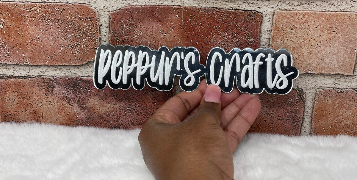 Water mark/acrylic name mirror – Peppurs Crafts